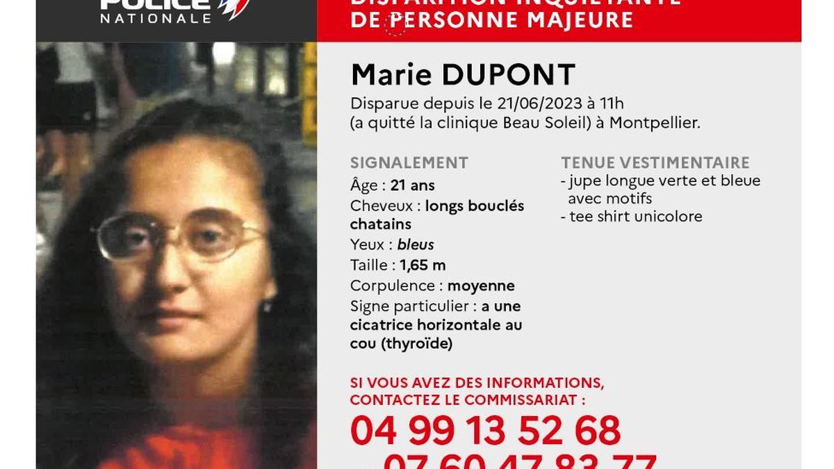 Marie, 20 ans, disparue depuis le 21 juin à Montpellier, a été ...