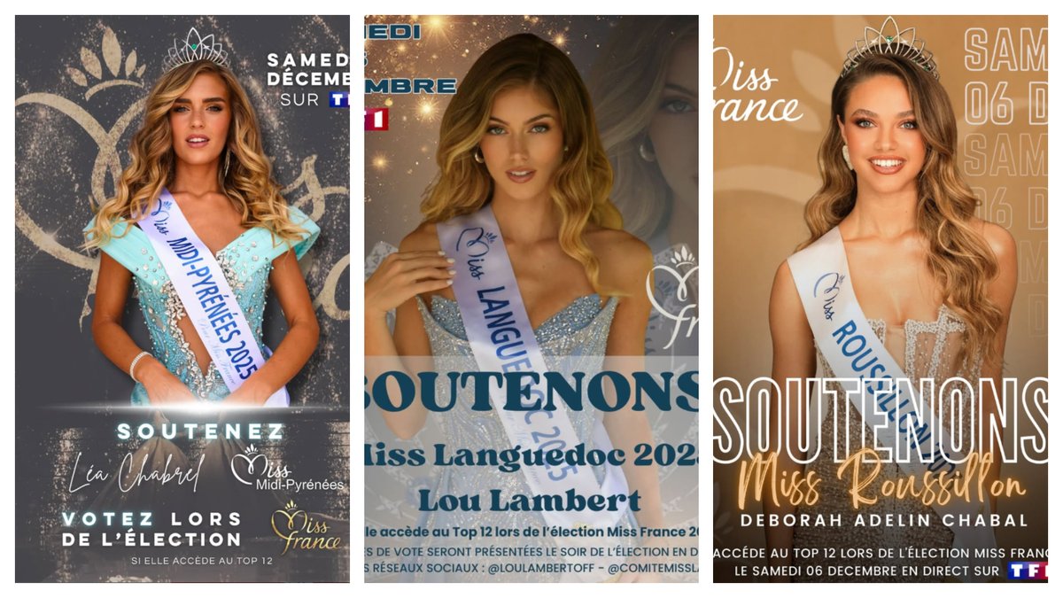 Miss France 2026 : Déborah, Lou, Léa, découvrez qui sont Miss Midi ...