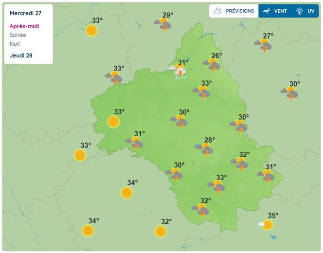 CARTE. Météo : pas d’alerte canicule mais une vigilance jaune orages ...