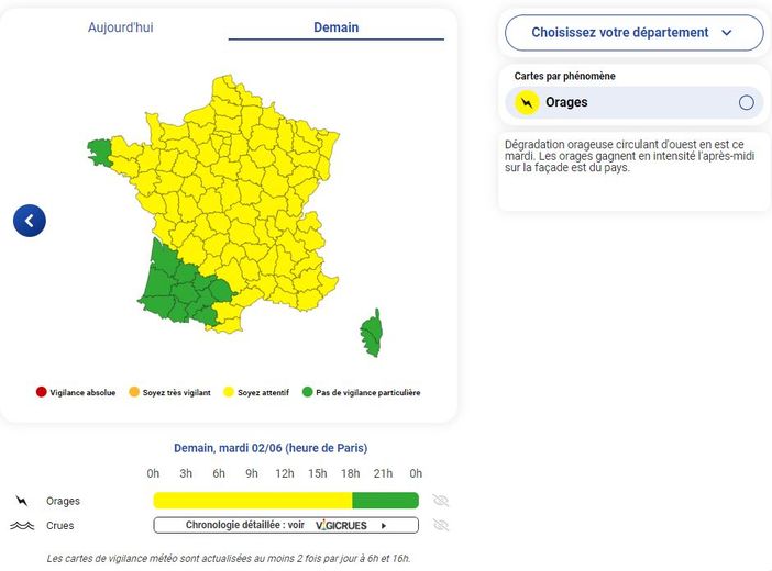 CARTE. C’est la fin du beau temps : Météo France place 83 départements ...