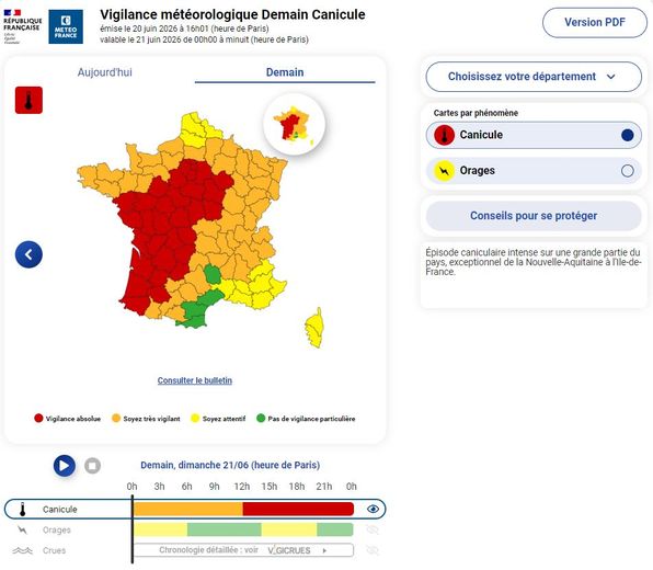 CARTE. Canicule : Météo France déclenche la vigilance rouge dans ces 35 ...